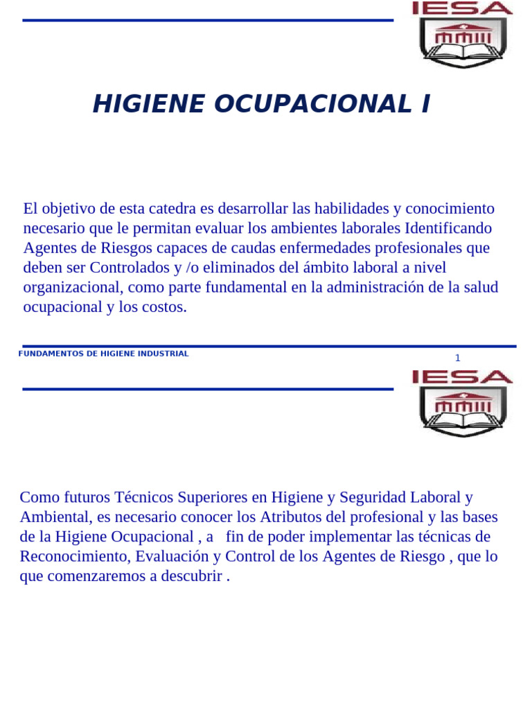 Agentes de Riesgo Iesa | PDF | Higiene Ocupacional