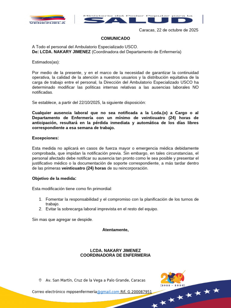 Comunicado Interno | PDF