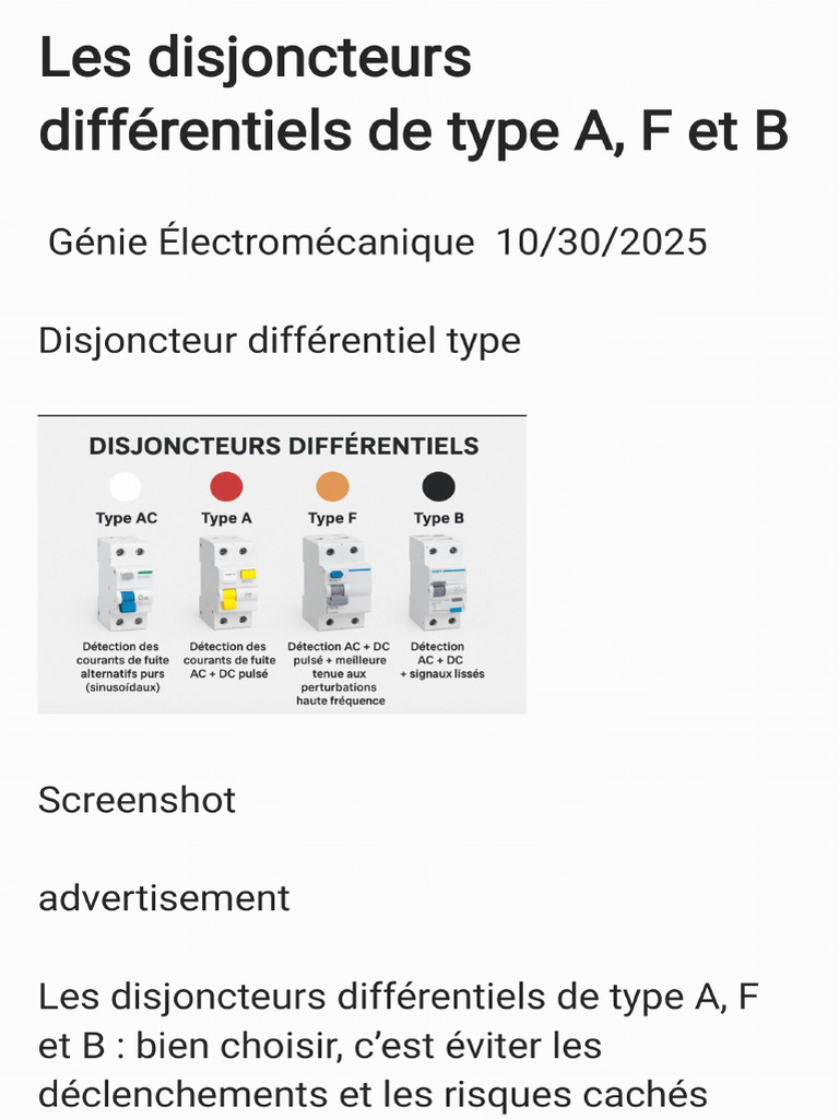 Types de Disjoncteurs | PDF