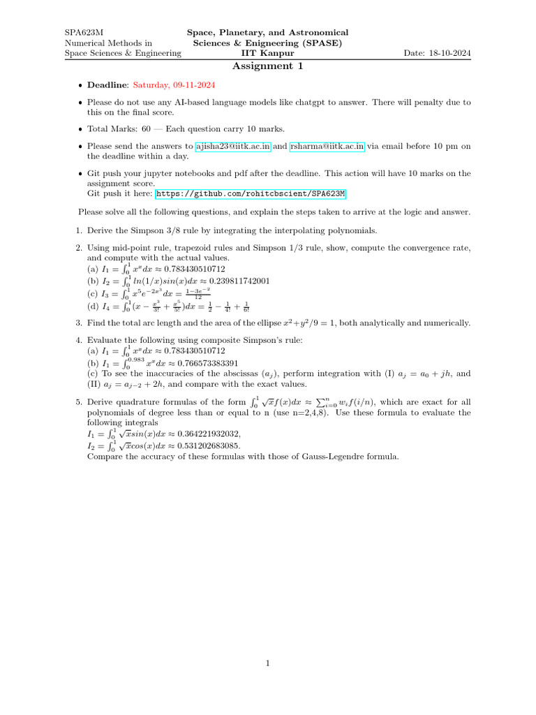 Assignement 1 | PDF | Algorithms | Mathematical Analysis
