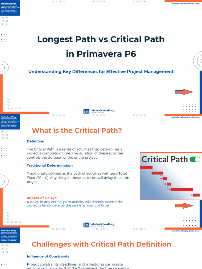 Critical vs Longest Path in Primavera P6 | PDF