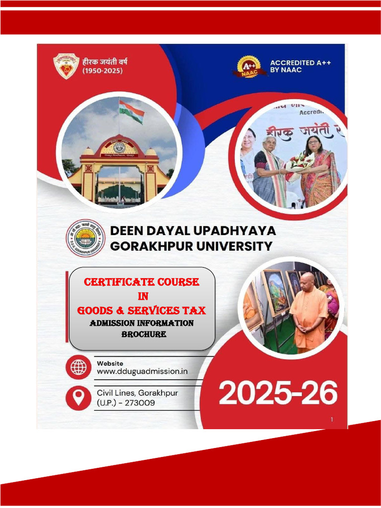 Brochure (Certificate Course in GST) | PDF | Taxes | Government Finances