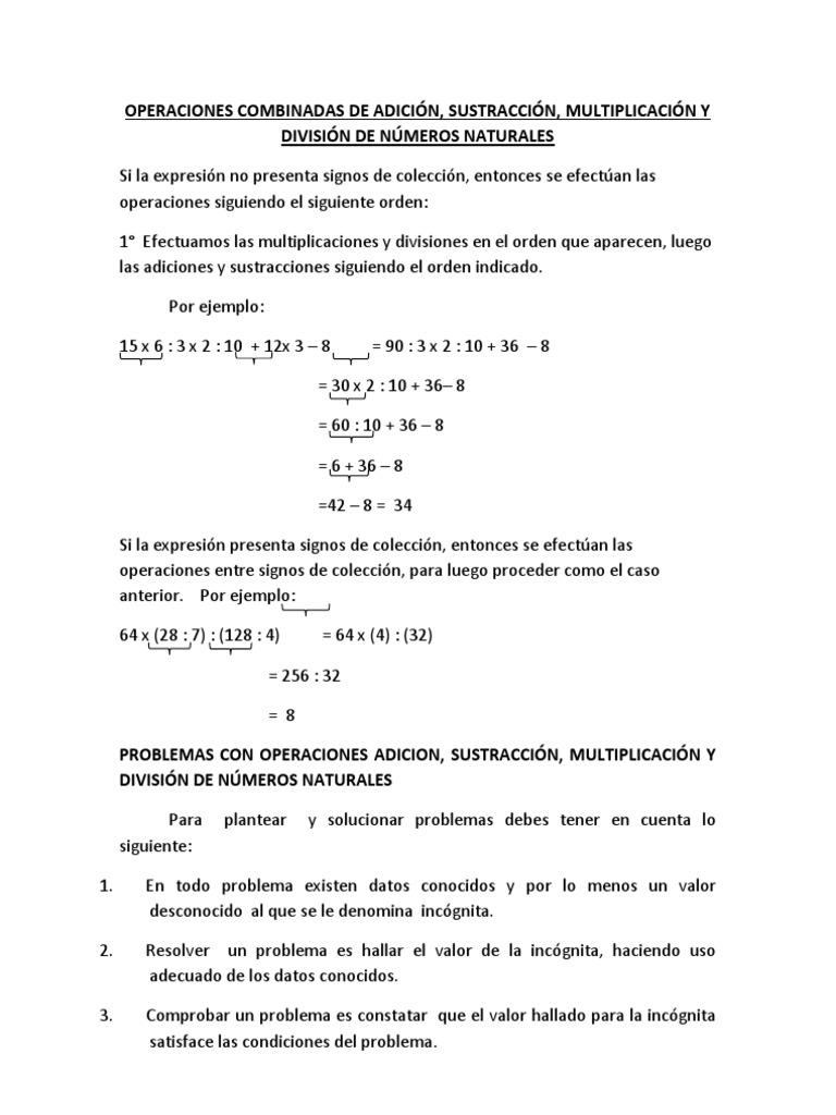 Operaciones As Sexto Grado | PDF | Exponenciación | División (Matemáticas)
