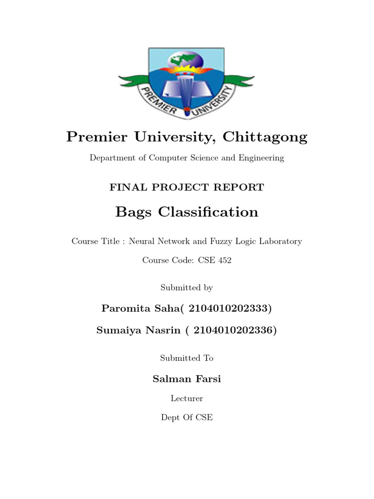 Bags Classification Project Report | PDF | Deep Learning | Computer Vision
