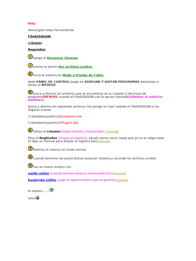 HolaELIMINAR BITROS | PDF