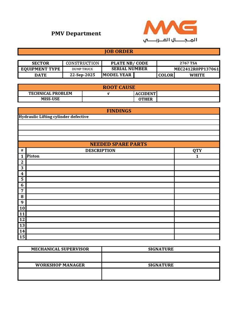 2767 Tsa- Job Card | PDF
