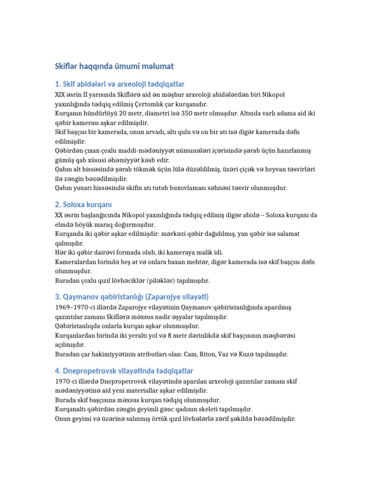 Skifler Haqqinda Umumi Melumat | PDF