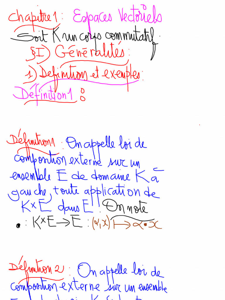 Espaces Vectoriel 1 | PDF