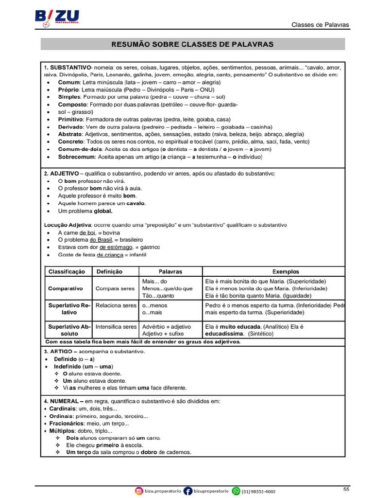 005 - Classes de Palavras | PDF