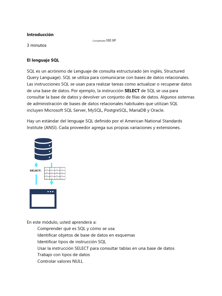 Introducción | PDF | SQL | Base de datos relacional