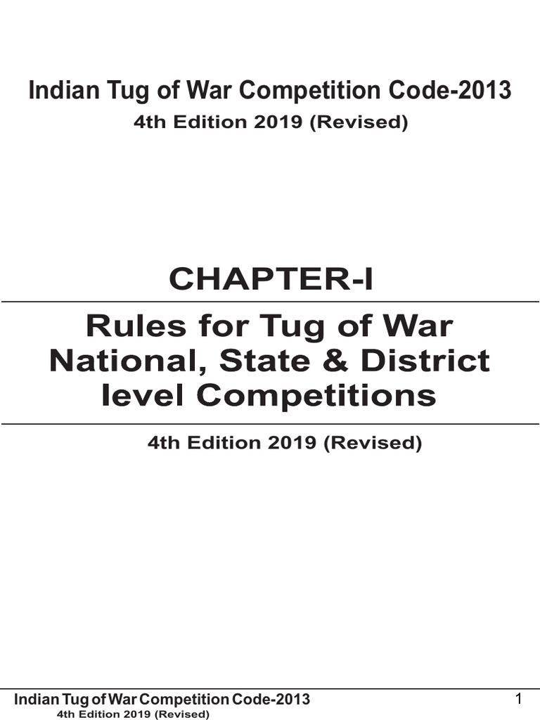 CHAPTER 1 of Tug of War Rule Book Revised 2019 | PDF
