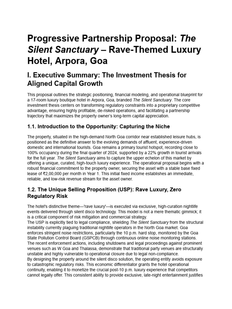 Rave Luxury Hotel Proposal in Goa | PDF | Pricing | Expense