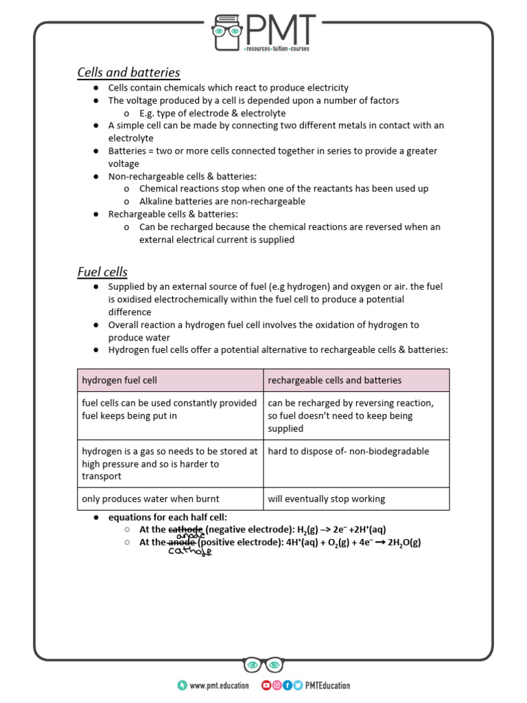 5.2. Chemical Cells and Fuel Cells | PDF