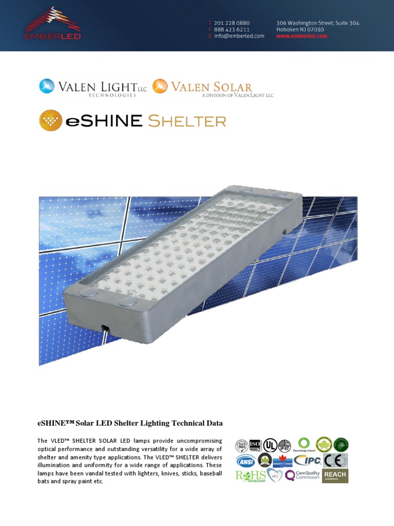 Ember Led - Eshine Solar Led Shelter Light | PDF | Light Emitting Diode ...