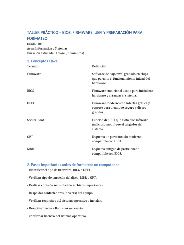 Taller Bios Uefi | PDF | Arranque | Bios
