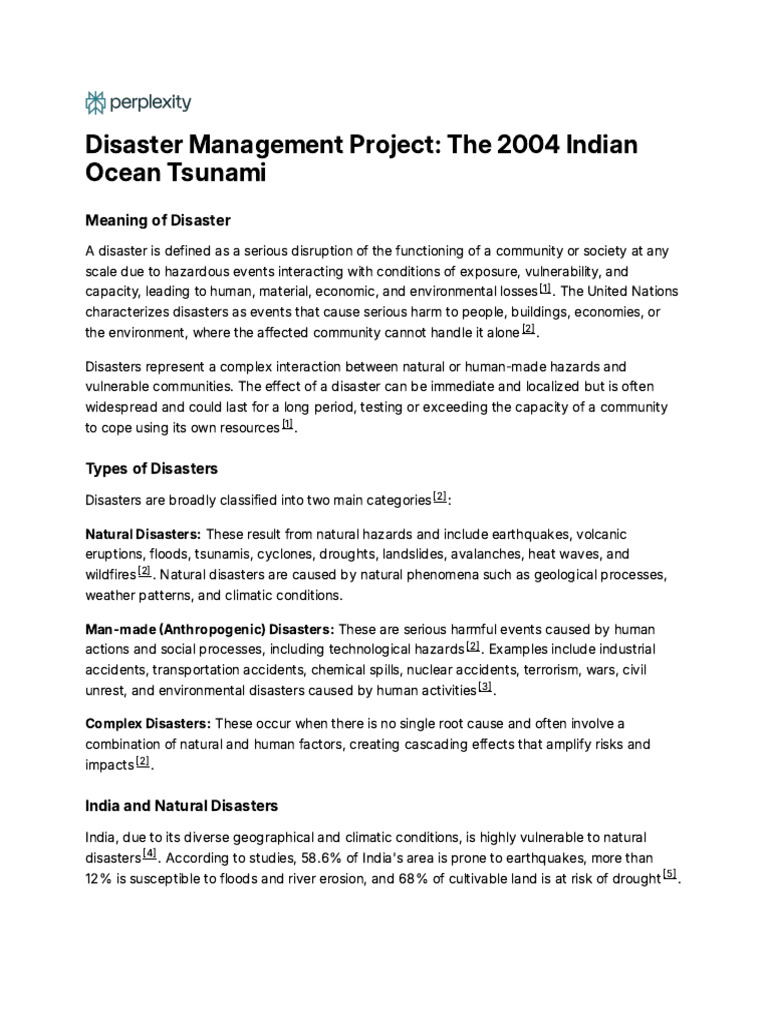 Disaster Management Project - The 2004 Indian Ocean | PDF | Natural ...