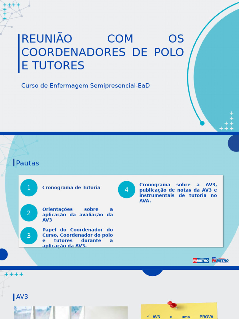 RENIÃO COM OS COORDS E TUTORES _AV3 | PDF