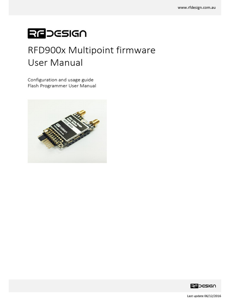 RFD900x Multipoint User Manual V1.0 | PDF | Computer Network | Modem