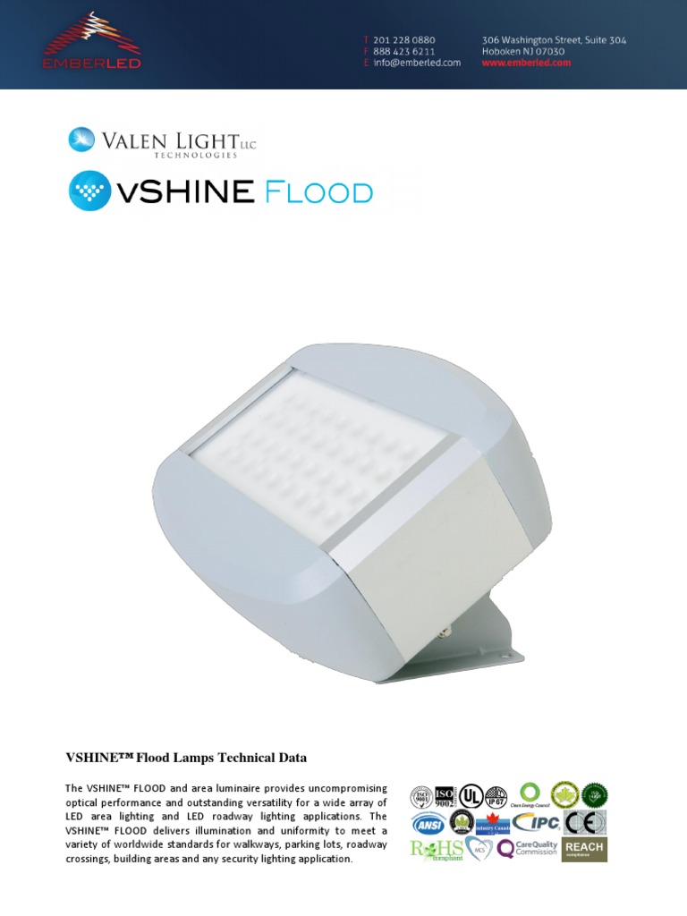 Ember Led - Vshine Led Flood Light | PDF | Light Emitting Diode | Lighting