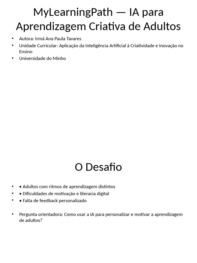 MyLearningPath_Apresentacao | PDF