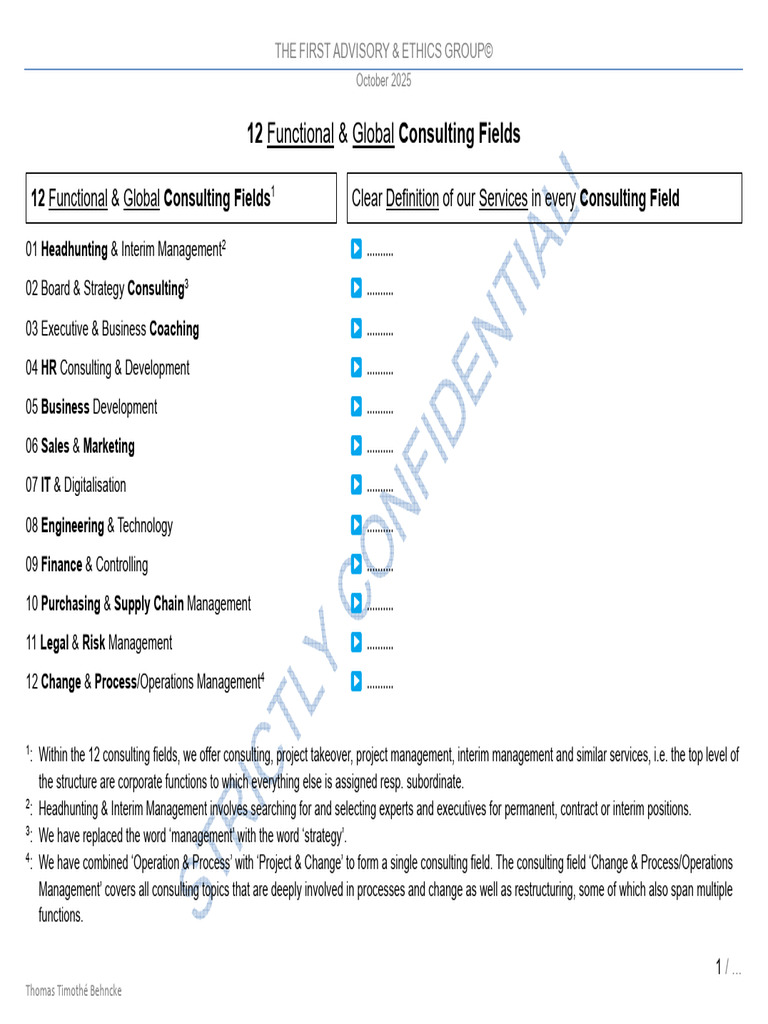 GROUP© - STRATEGY - 12 Functional Global Consulting Fields - 311025 | PDF