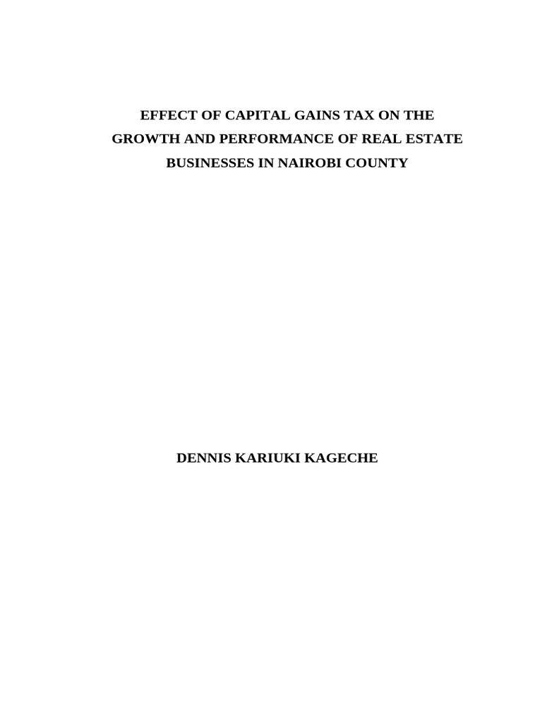 Dennis Kageche Project | PDF | Taxes | Transaction Cost
