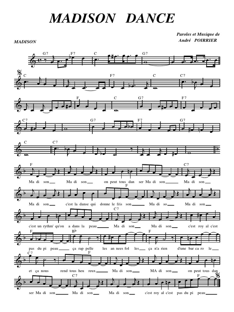 Paroles et chorégraphie de Madison | PDF