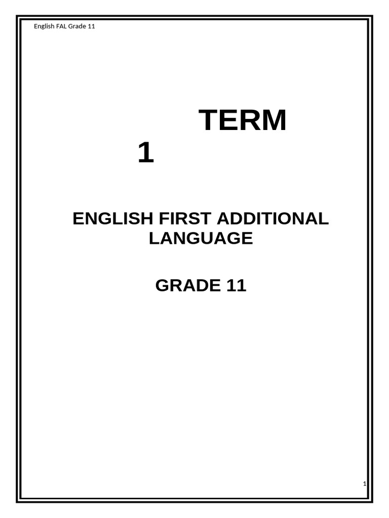 Grade 11 English FAL Reading & Writing Guide | PDF | Pollination | Poetry