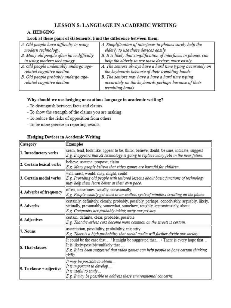 Hedging and Parallelism in Academic Writing | PDF | Traffic Collision ...