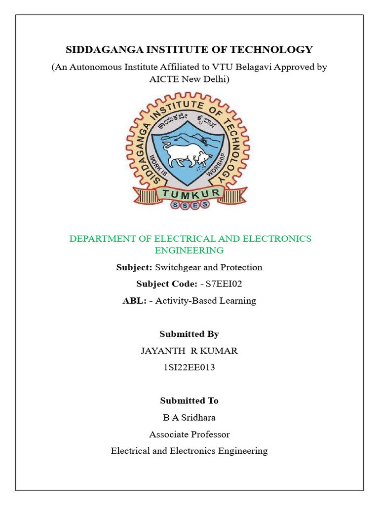 Jayanth SGP | PDF | Fuse (Electrical) | Insulator (Electricity)