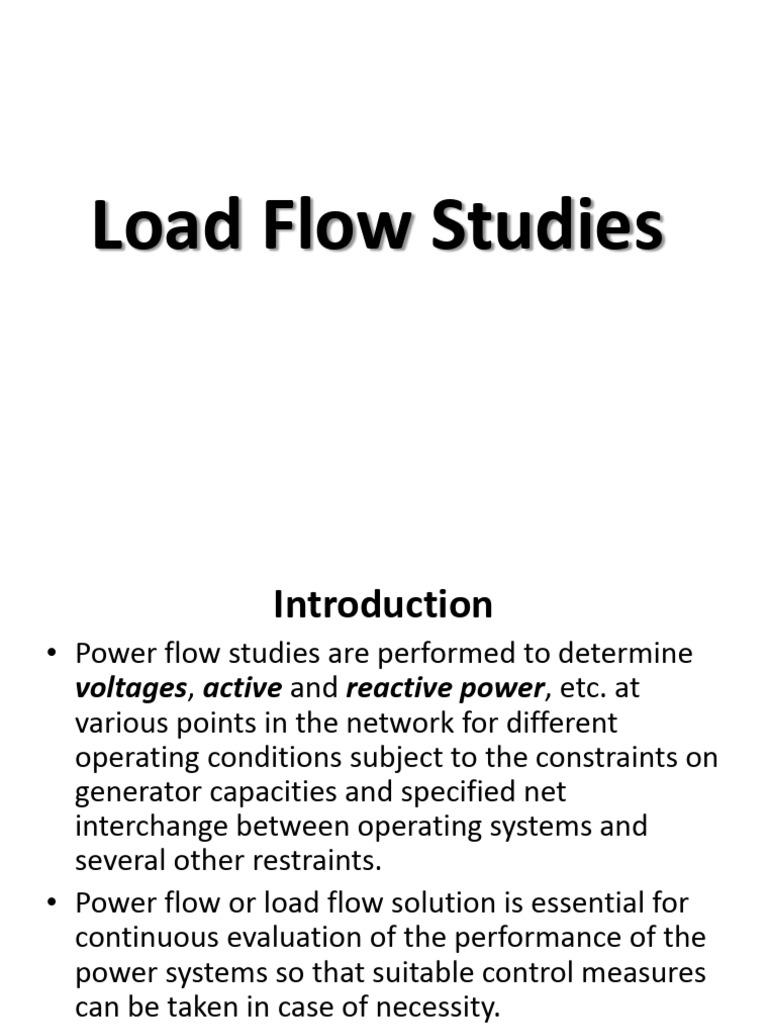 Load Flow Studies | PDF | Electromagnetism | Power (Physics)