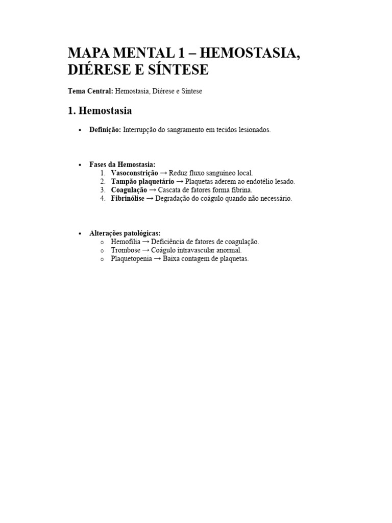 Anotaçoes Sobre Hemostasia Dierese e Sintese | PDF