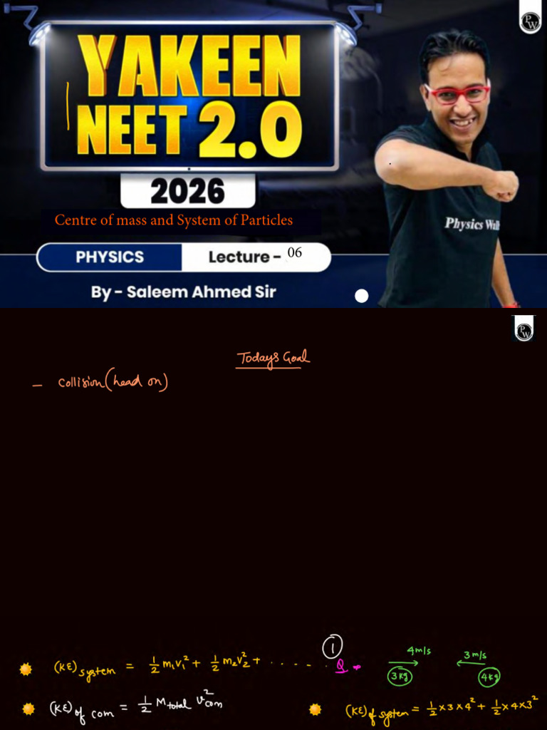 Centre of Mass and System of Particles 06 Class Notes.pdf | PDF