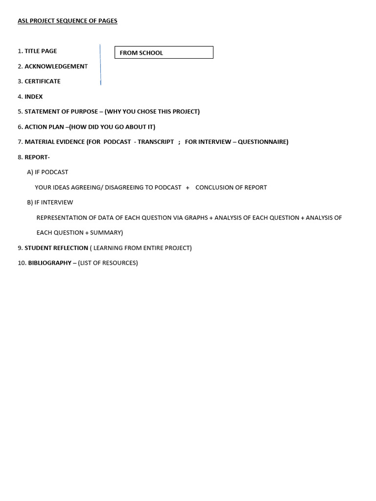Asl Project Report Sequence of Pages For Xi and Xii | PDF