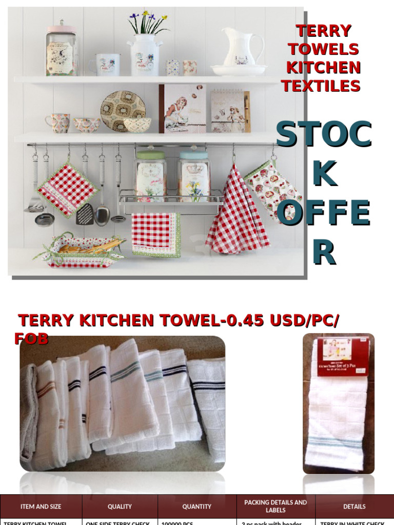 Kitchen Linen Stocks | PDF | Textile Industry | Textiles
