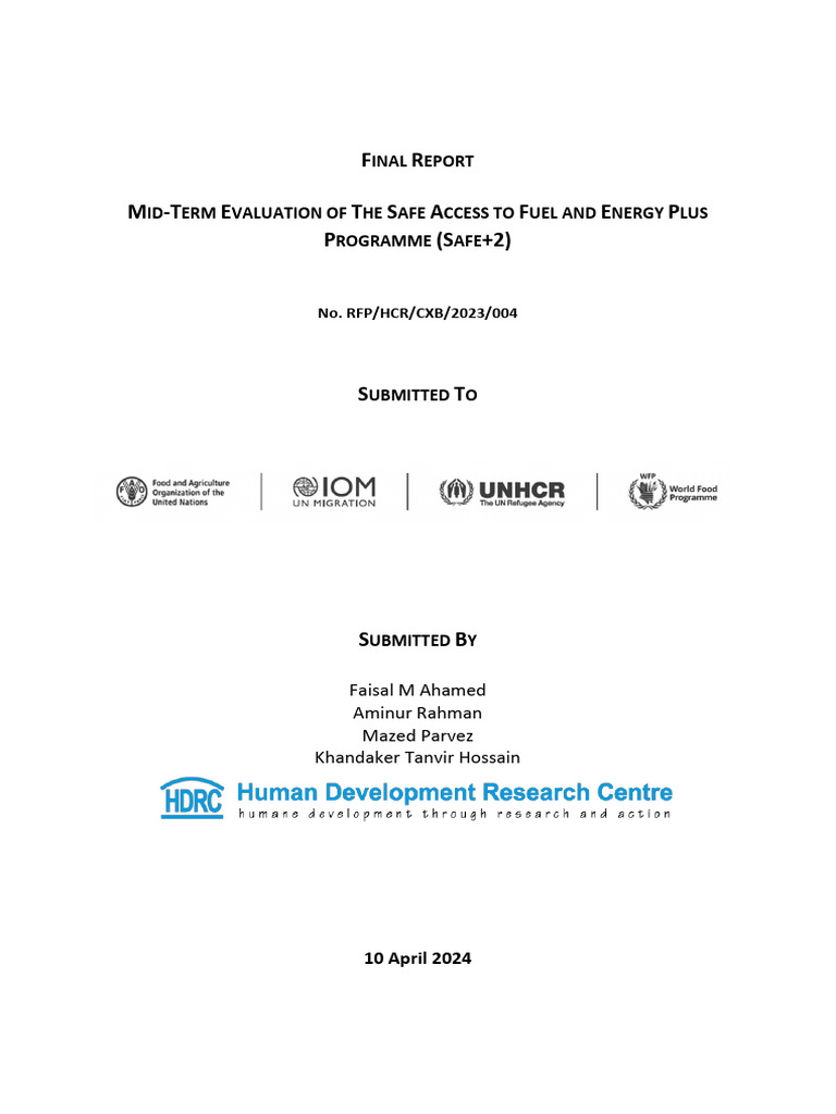 Final Report Midterm Evaluation Safe+2 Programme | PDF | Sample Size ...