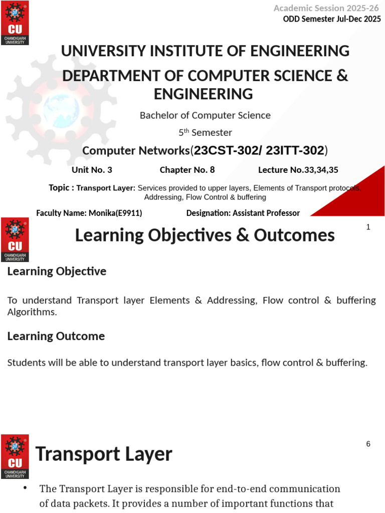 Elements of Transport Layer Protocols | PDF | Transmission Control ...