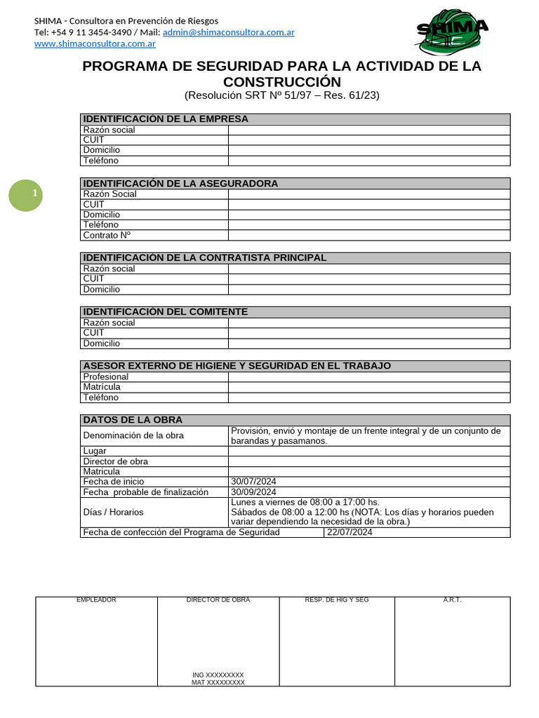 2 - 51-97 Programa de Seguridad 61-23 Menos de 6 Mts | PDF | Seguridad ...