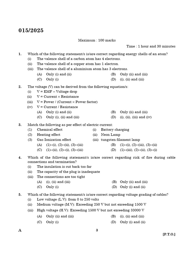 Electrical PSC Qs and Ans Vol-1 | PDF | Electric Motor | Electric Generator