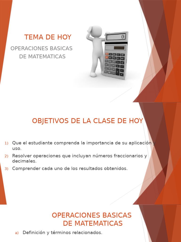 Operaciones Básicas de Matemáticas | PDF