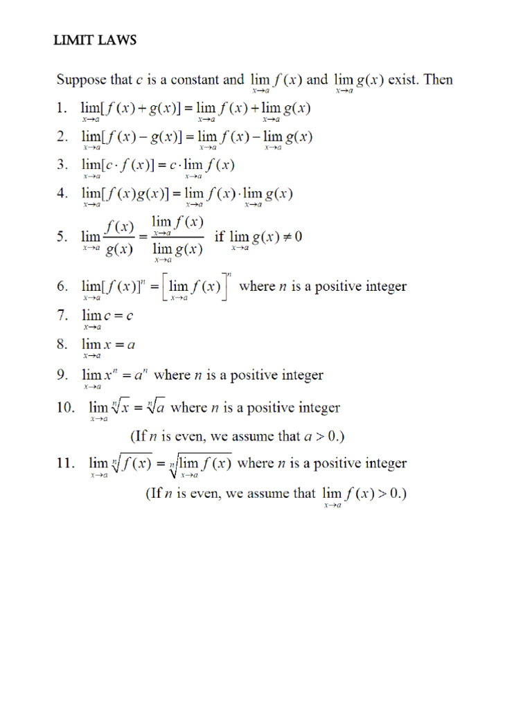 Limit Laws | PDF