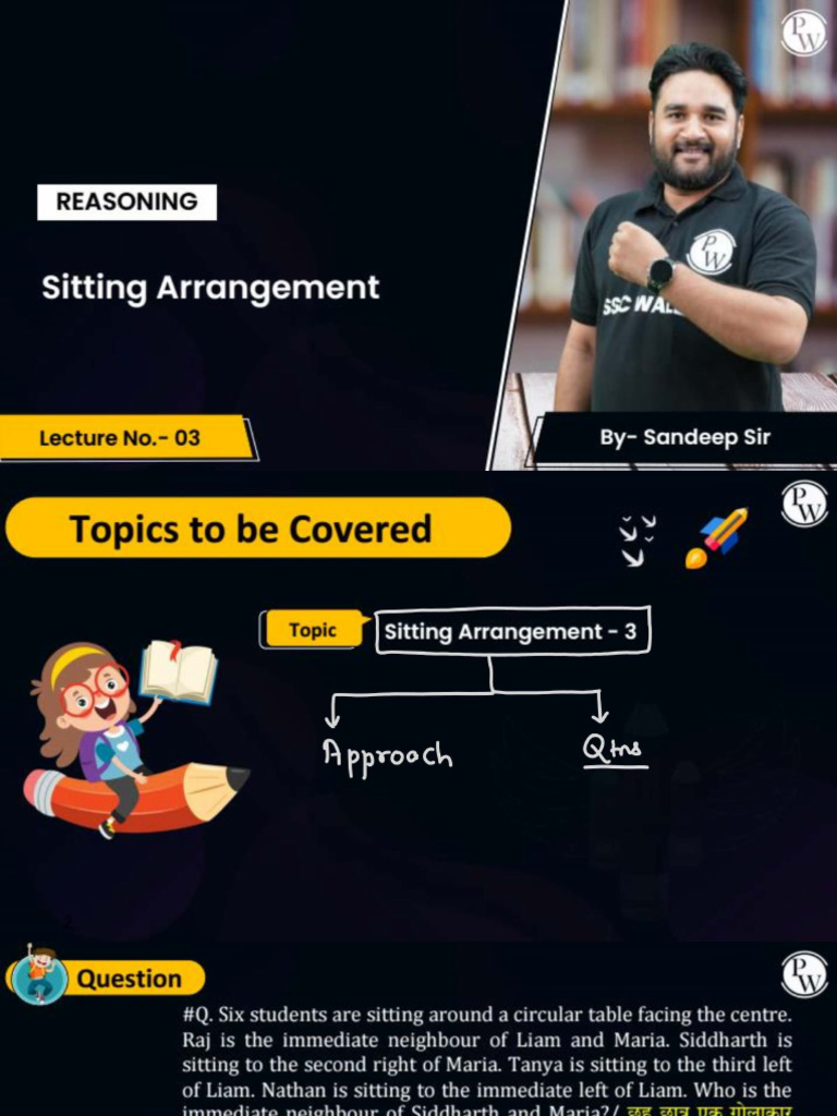 Sitting Arrangement 03 _ Class Notes ~ (Reasoning) | PDF