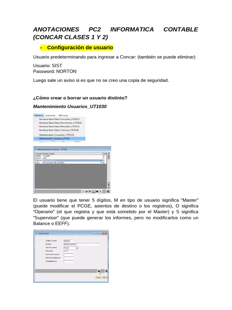 Anotaciones Pc2 Informatica Contable | PDF
