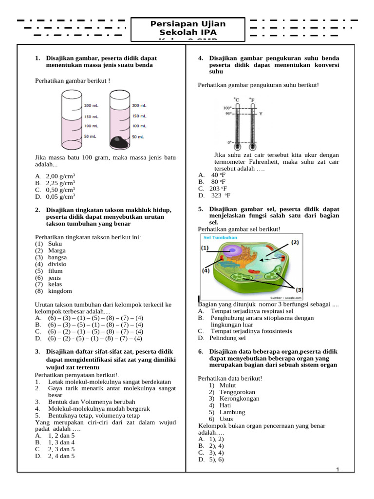 Soal Persiapan Us | PDF