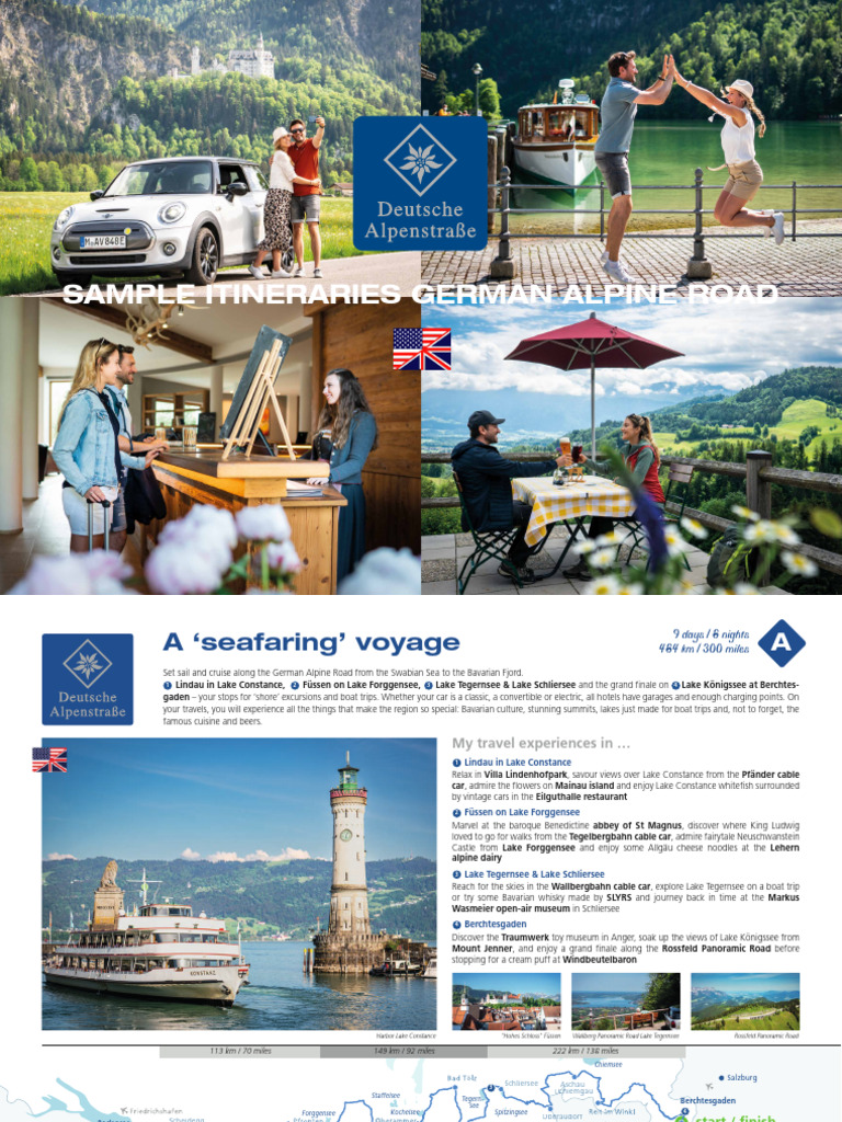 German Alpine Road Itineraries Guide | PDF | Munich