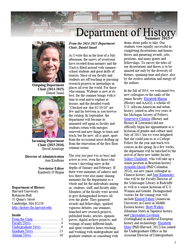 Harvard History Department Update 2015 | PDF | Vietnam | Rabindranath ...