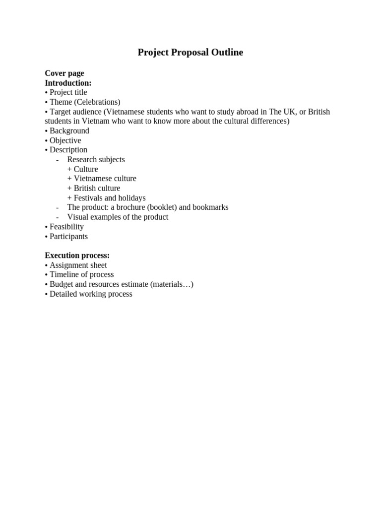 Project Proposal for Cultural Brochure | PDF
