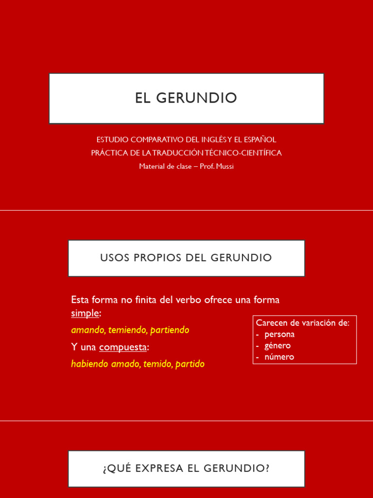 Usos y Funciones del Gerundio | PDF | Adverbio | Lingüística