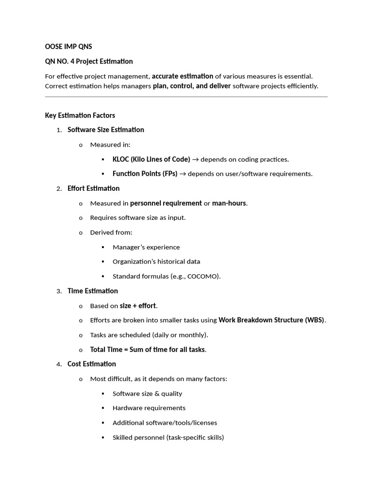 OOSE Imp Qns Soln Unit 3 | PDF | Risk | Risk Management