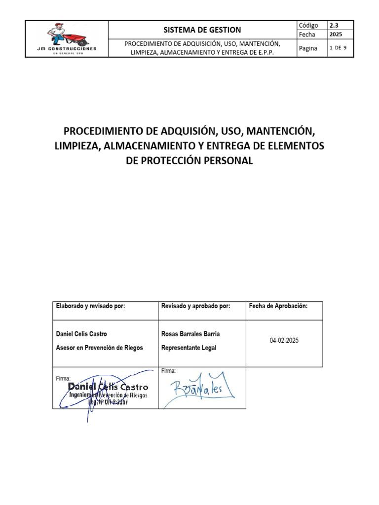 Procedimiento Epp | PDF | La seguridad